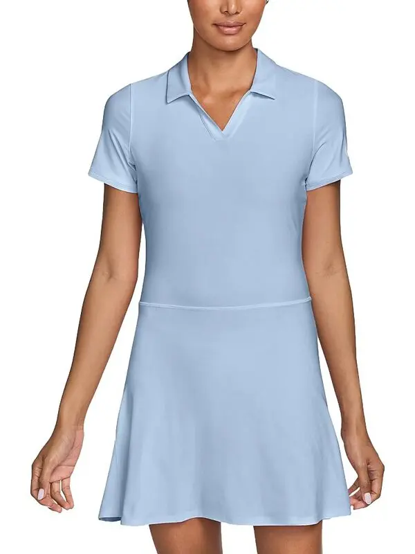 Nike Dri-fit Golf Polo Dress - Hydrogen Blue/white