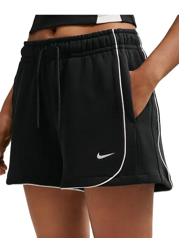 Nike Loose Mid Rise Fleece Shorts - Black/sail