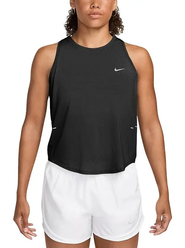 Nike Swift Breathe Dri-fit Running Tank Top - Black/black/white/reflective Silver