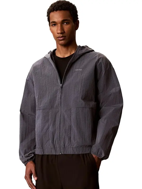 Calvin Klein Nylon Hooded Zip-up Jacket - Turbulence