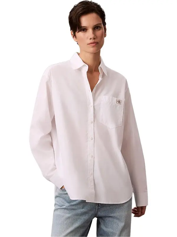 Calvin Klein Cotton Poplin Relaxed Button-down Shirt - Brilliant White