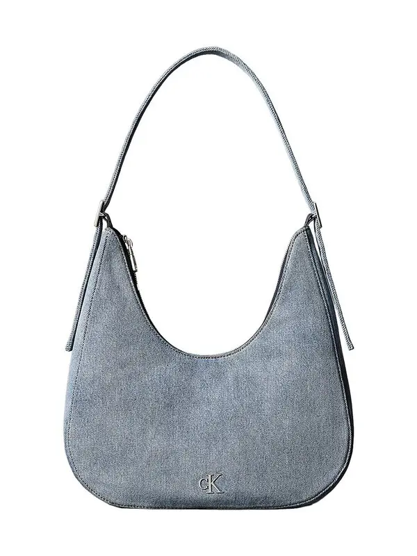 Calvin Klein Denim Crescent Crossbody Bag - Light Denim Wash