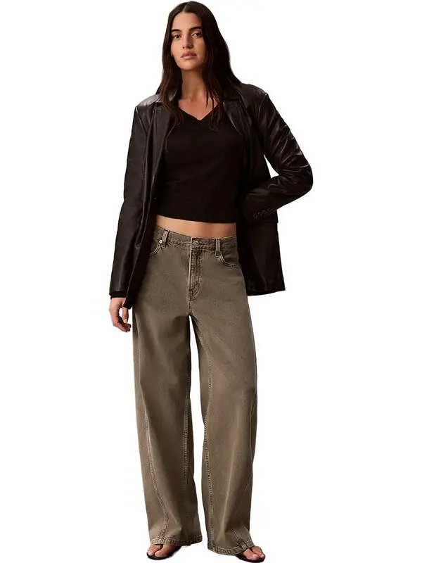 Calvin Klein Twisted Seam Low Rise Baggy Jeans - Faded Olive