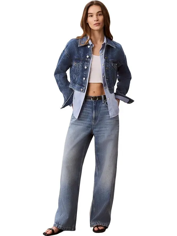 Calvin Klein Twisted Seam Low Rise Baggy Jeans - Silverstone