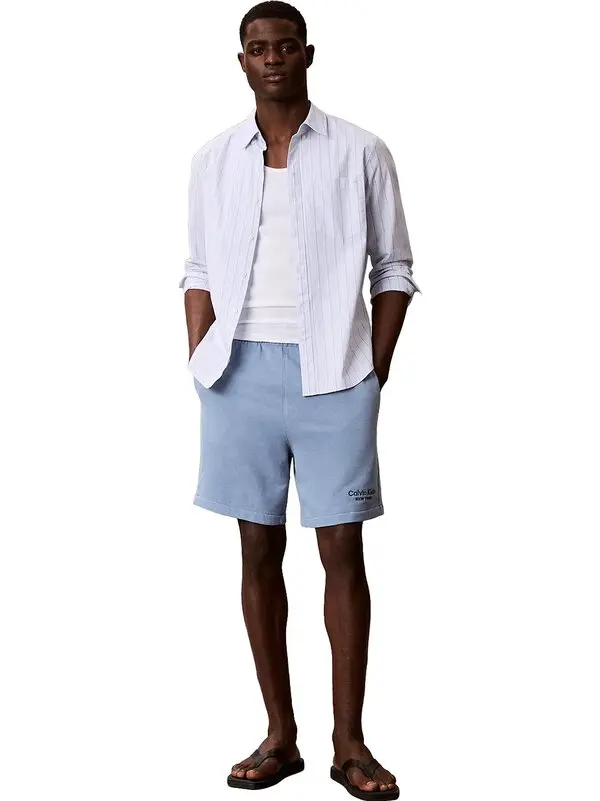 Calvin Klein Terry Logo Graphic Pull-on Shorts - Windward Blue