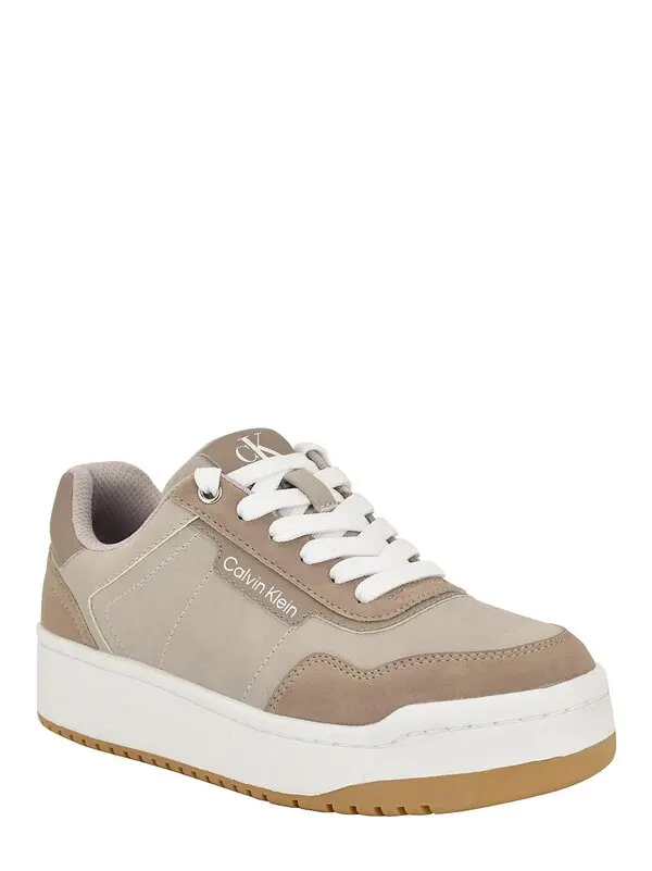 Calvin Klein Adryen Sneakers With Cushioned Sole And Logo Details - Tan