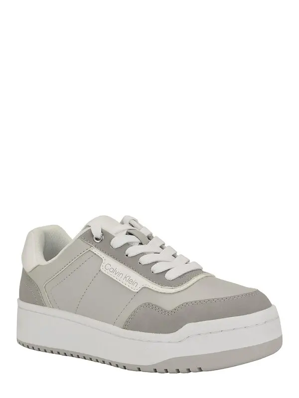 Calvin Klein Adryen Sneaker With Cushioned Sole And Logo Details - Light Grey