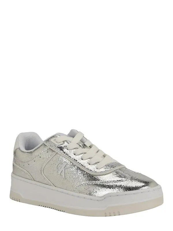 Calvin Klein Pazquale Sneakers With Contrast Trims - Silver