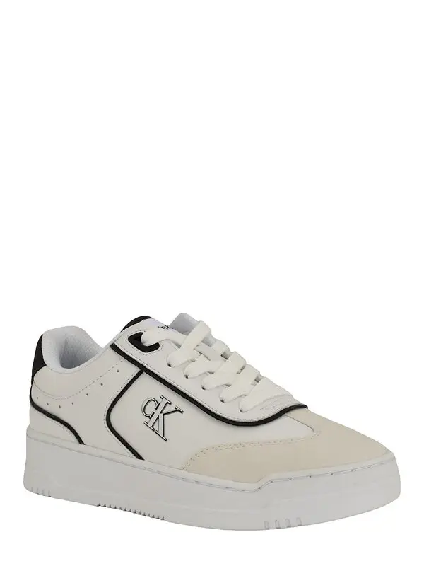 Calvin Klein Pazquale Sneakers With Contrast Trims - White