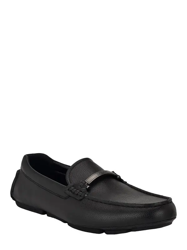Calvin Klein Driving Loafers With Logo Plaque - Black