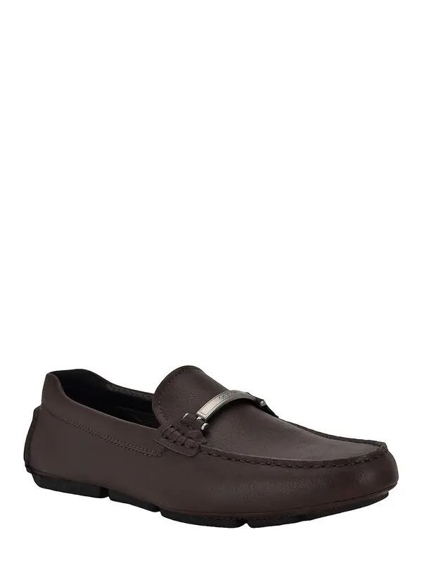 Calvin Klein Driving Loafers With Logo Plaque - Brown