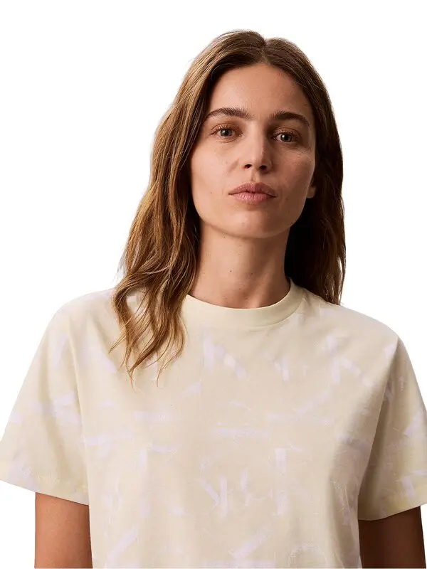 Calvin Klein Allover Faded Monogram Classic T-shirt - Pear Sorbet