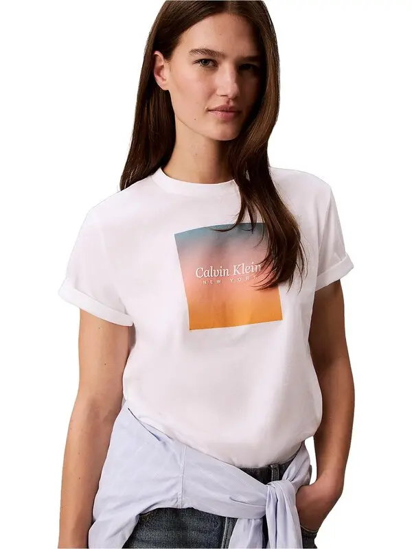 Calvin Klein Sunset Graphic T-shirt - Bright White