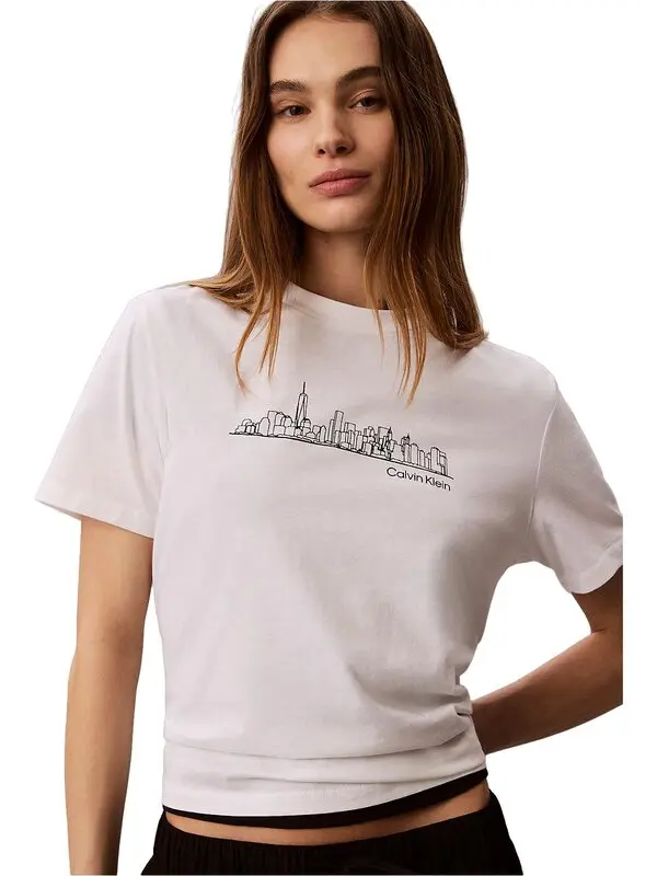 Calvin Klein New York Cityscape Graphic T-shirt - Bright White
