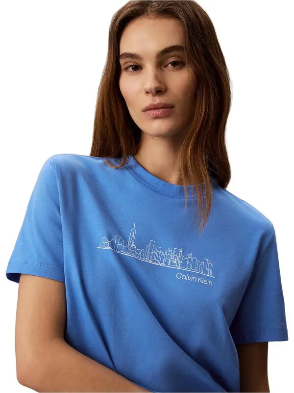 Calvin Klein New York Cityscape Graphic T-shirt - Marina