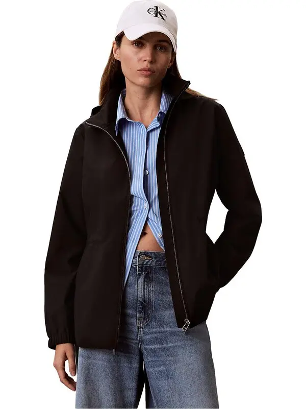 Calvin Klein Lightweight Jacket With Removable Hood - Black