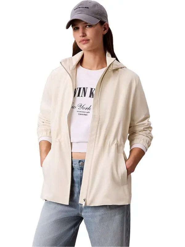 Calvin Klein Lightweight Jacket With Removable Hood - Tofu