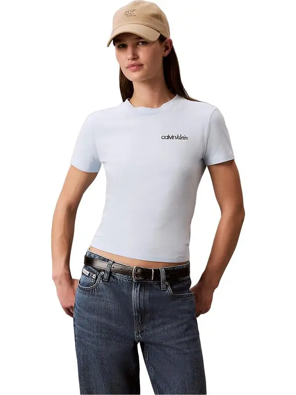 Calvin Klein Logo Graphic Slim T-shirt - Blue Dream