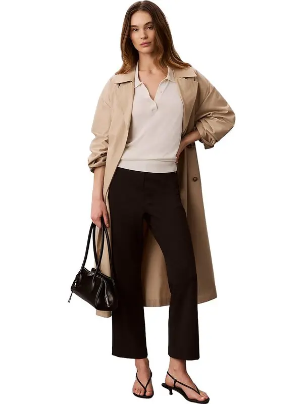Calvin Klein Ponte Cropped Flared Pants - Black