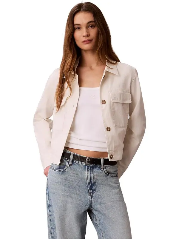Calvin Klein Short Utility Jacket - Tofu