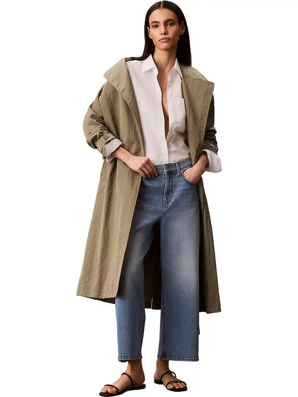 Calvin Klein Cropped Wide Leg Jeans - Blue July