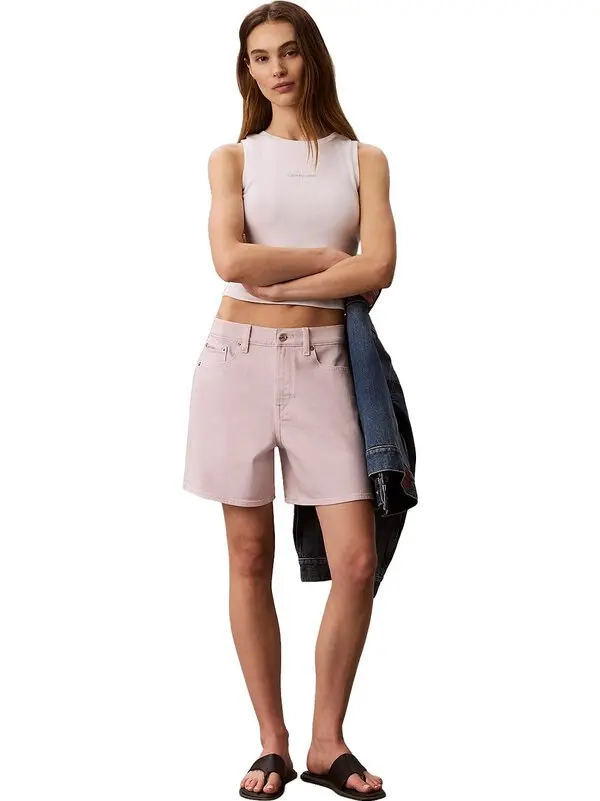 Calvin Klein Garment-dyed High Rise A-line Shorts - Lilac Drift