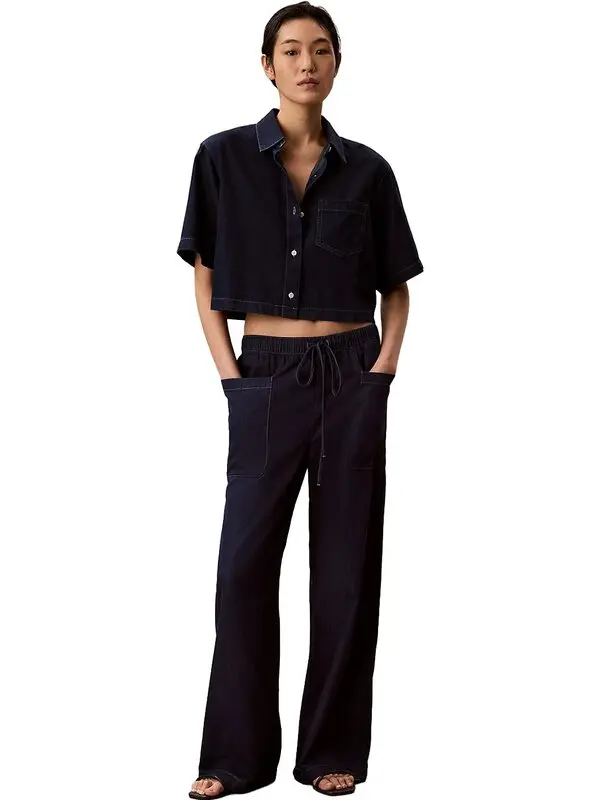 Calvin Klein Cotton Lyocell Pull-on Cargo Pants - Crisp Sky