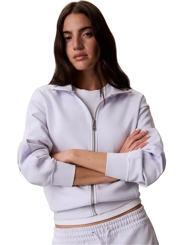 Calvin Klein Logo Tape Full Zip Sweatshirt - Lacey Lilac