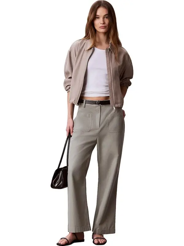 Calvin Klein Tailored Wide Leg Pants - Shadow