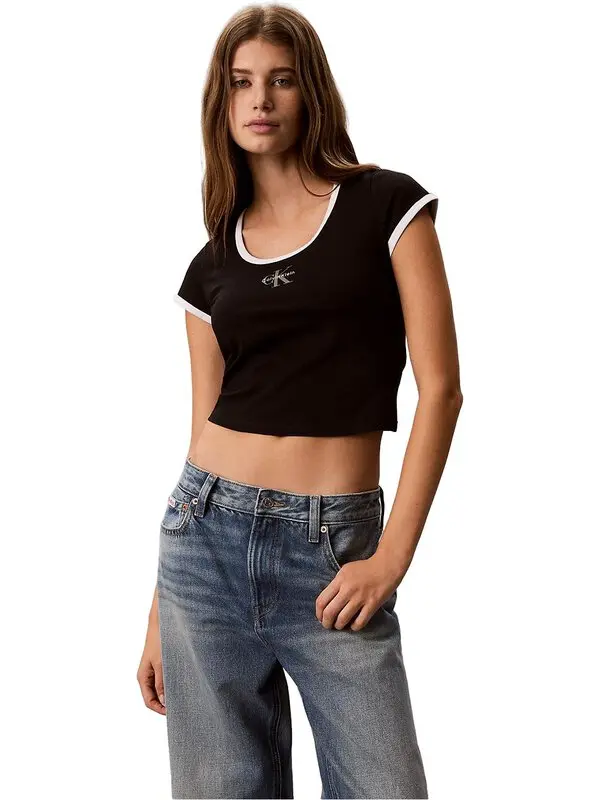 Calvin Klein Monologo Graphic Slim T-shirt - Black