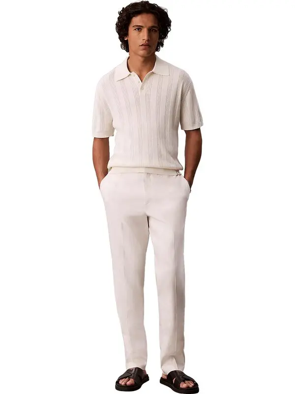 Calvin Klein Linen Blend Slim Pants - Tofu