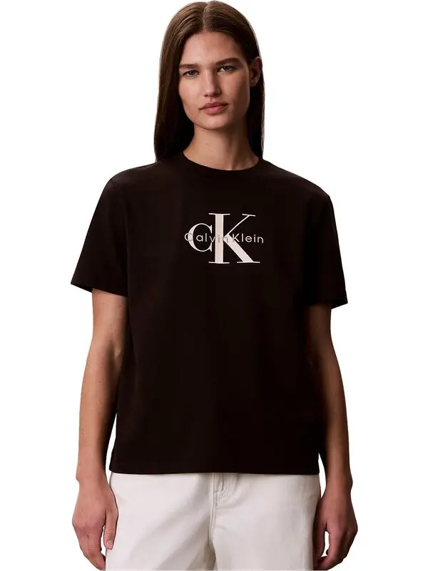 Calvin Klein Monologo Acid Wash T-shirt - Black