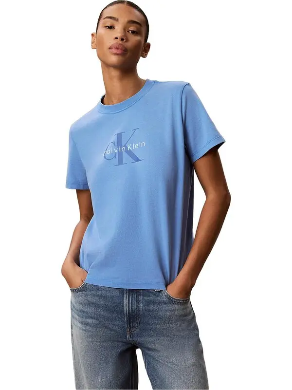 Calvin Klein Monologo Acid Wash T-shirt - Marina
