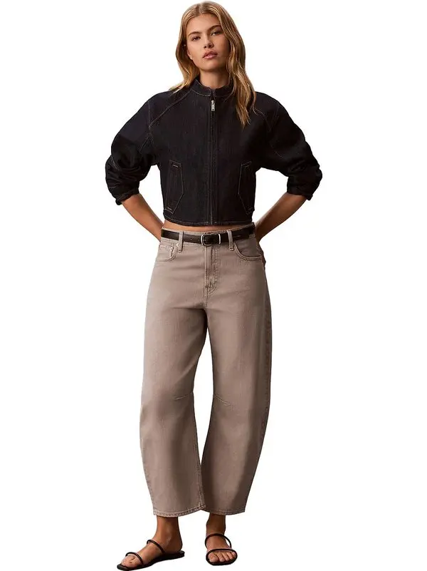 Calvin Klein Cropped Barrel Jeans - Grey Sage