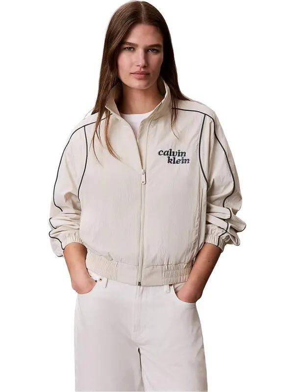 Calvin Klein 1989 Logo Graphic Lightweight Jacket - Chalk