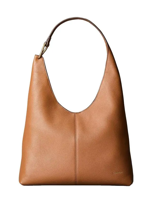 Calvin Klein Slouchy Leather Shoulder Bag - Argan Oil