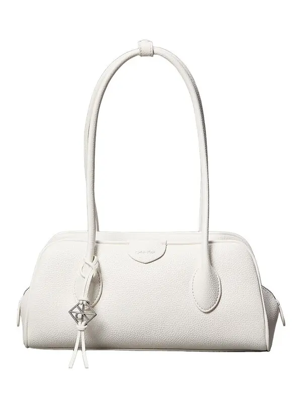 Calvin Klein Emblem Logo Shoulder Bag - White Alyssum