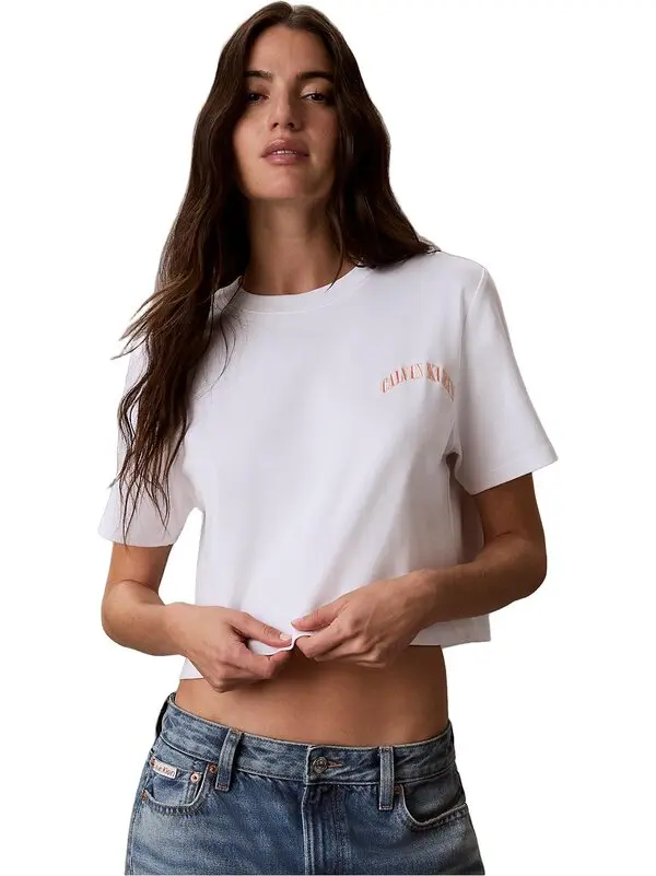 Calvin Klein Heritage Classic Cropped T-shirt - Bright White