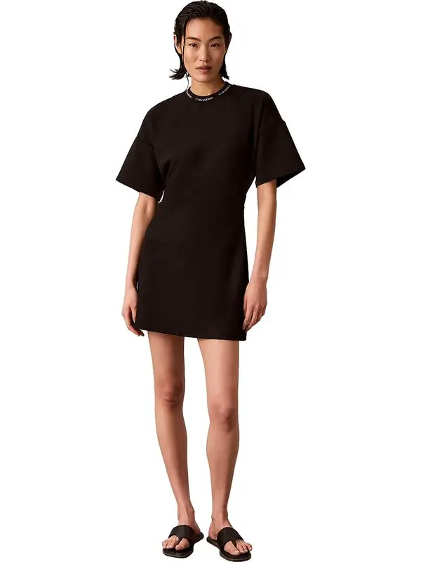 Calvin Klein Rib Interlock T-shirt Dress - Black