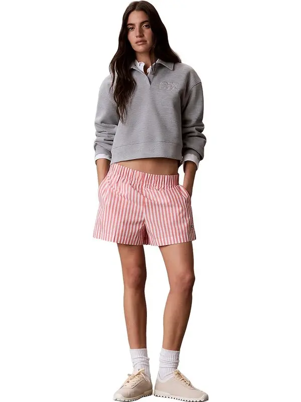 Calvin Klein Cotton Poplin Stripe Shorts - Rose Stripe