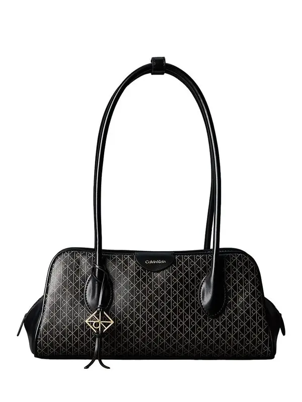 Calvin Klein Emblem Logo Shoulder Bag - Black