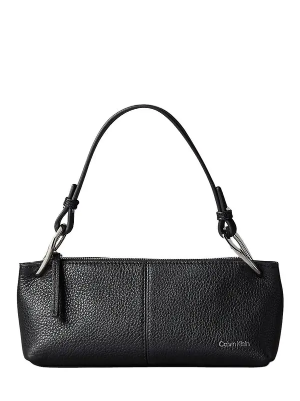 Calvin Klein Slouchy Leather Small Convertible Bag - Black