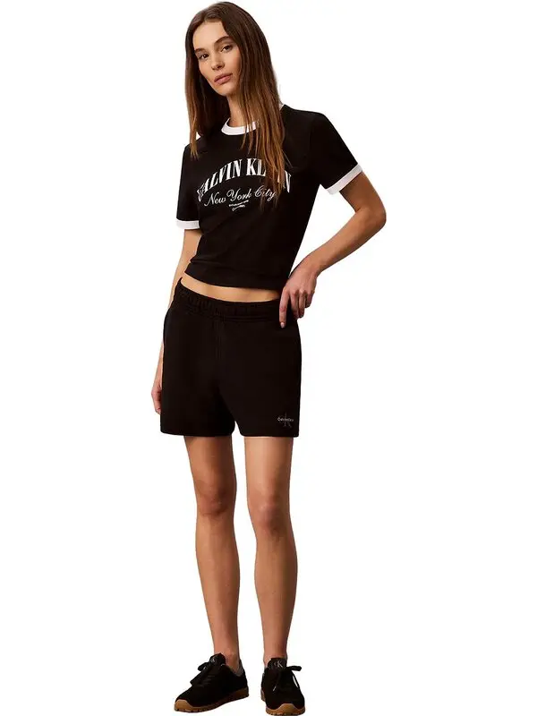 Calvin Klein Monologo French Terry Shorts - Black