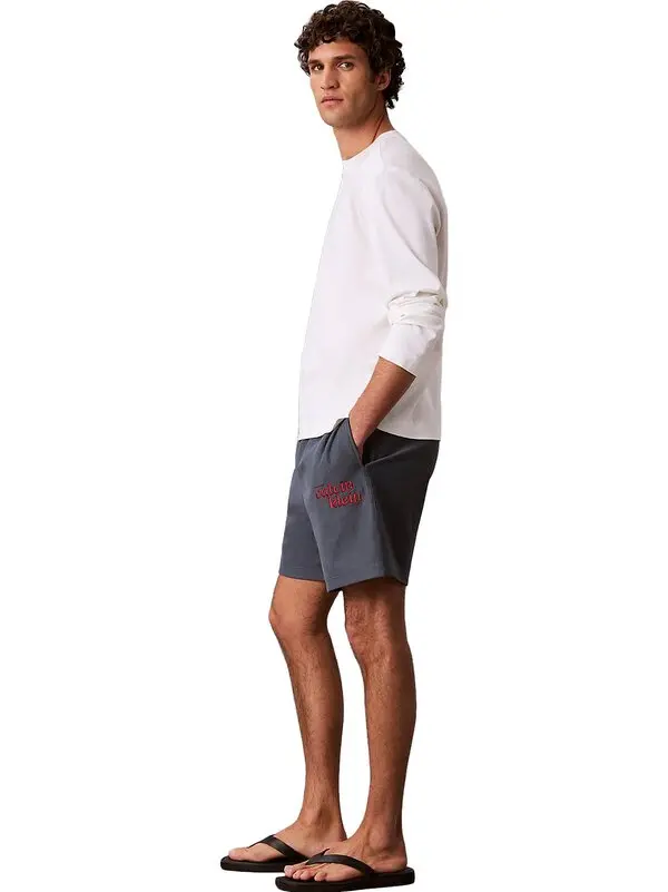 Calvin Klein Terry Logo Graphic Pull-on Shorts - Dark Slate
