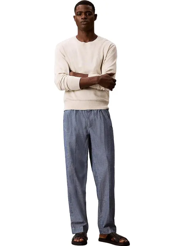 Calvin Klein Straight Chambray Pull-on Pants - Blue Descent