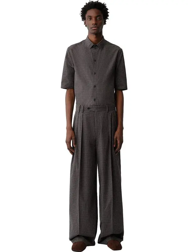 Calvin Klein Baxter Pants Wide Leg Pleated Trousers - Black