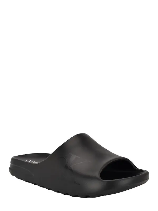 Calvin Klein Monogram Logo Pool Slide Sandal - Black