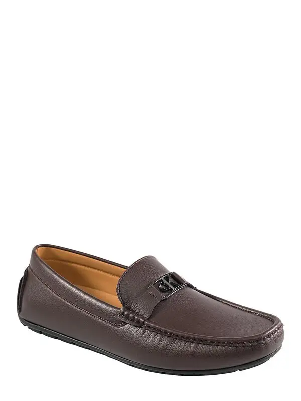 Calvin Klein Felty Loafer With Monogram Hardware - Brown