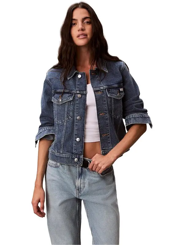 Calvin Klein Classic Monogram Logo Trucker Jacket - Bedford