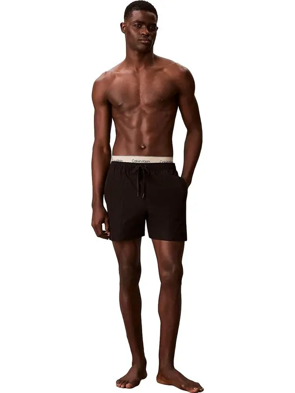 Calvin Klein Waistband Swim Shorts - Black
